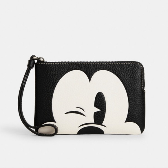 Coach | Bags | New Disney X Coach Corner Zip Wristlet With Wink Mickey ...